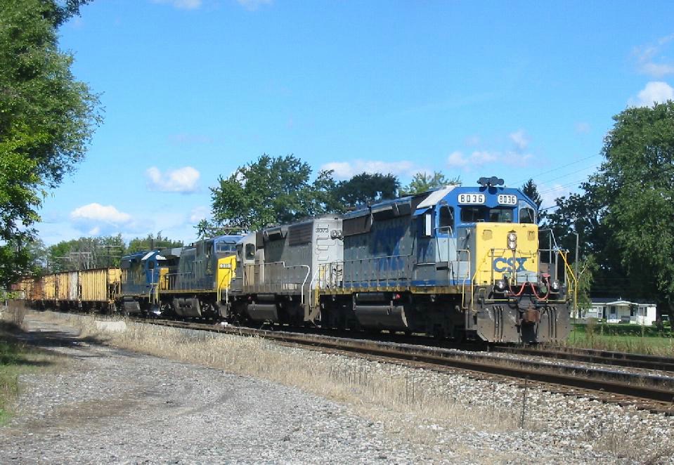 CSX 8036 comes south